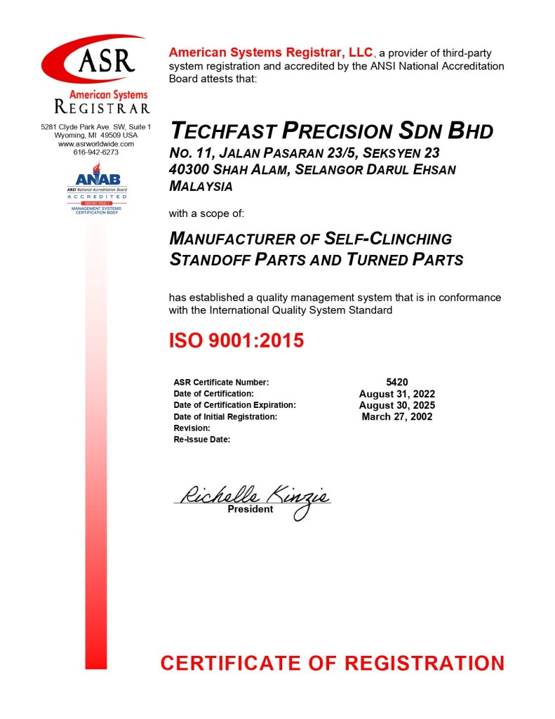 High Precision Fastener Supplier Malaysia | TECHFAST PRECISION SDN BHD ...